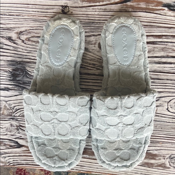 Coach | Shoes | Coach Gray Quilted Slide Slippers Ladies Sz 7 | Poshmark